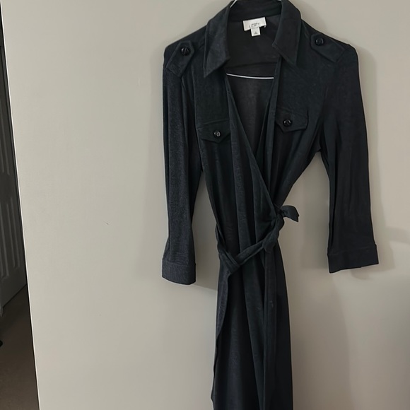 LOFT | Dresses | Loft Dark Grey Wrap Dress | Poshmark